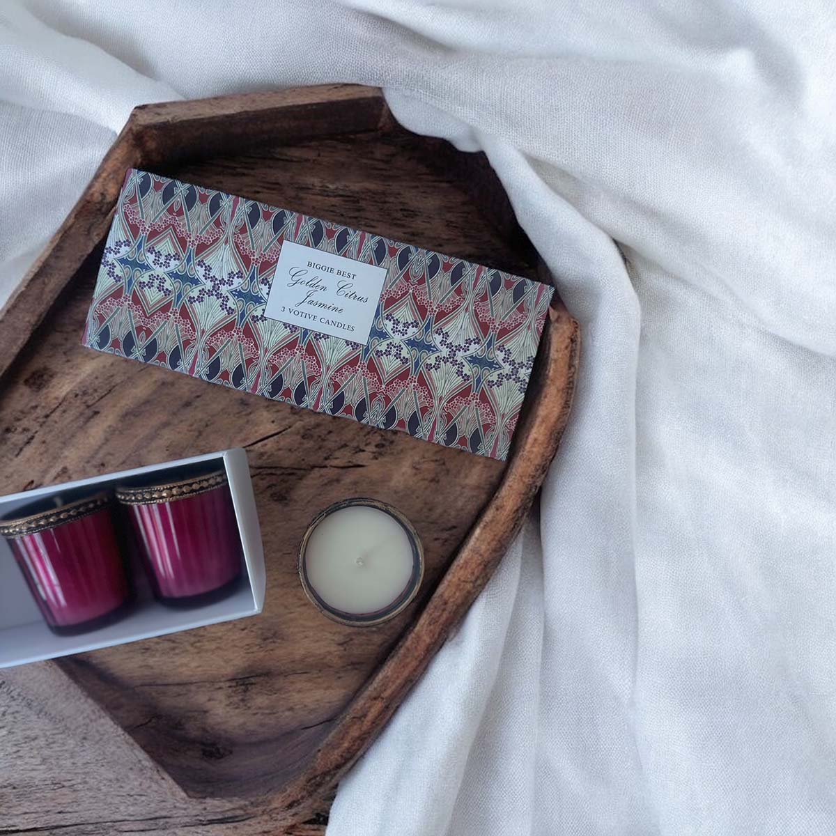 VOTIVES GOLDEN CITRUS - SET OF 3 – BIGGIE BEST